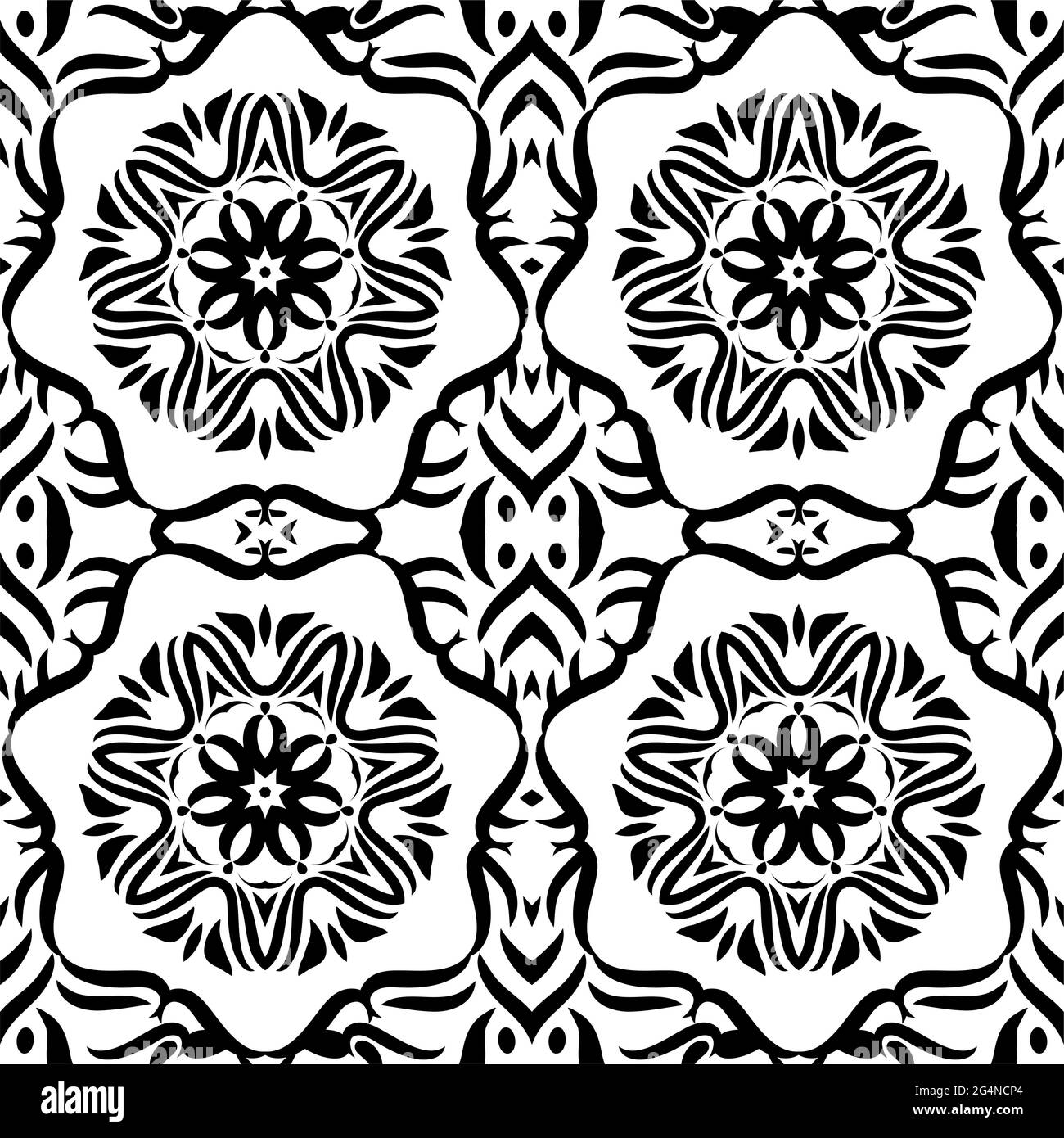 Abstract black and white Arabian seamless background, EPS8 - vector ...