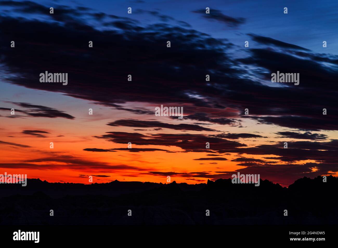 Sunset over Conata Basin from Conata Basin Overlook in Badlands ...