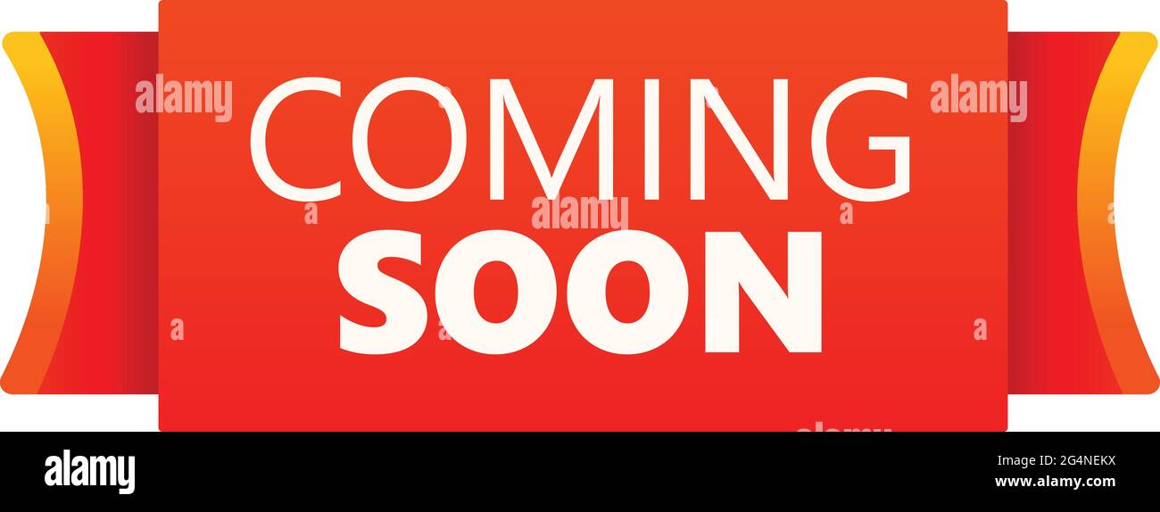 Coming soon label icon. Cartoon of Coming soon label vector icon for ...
