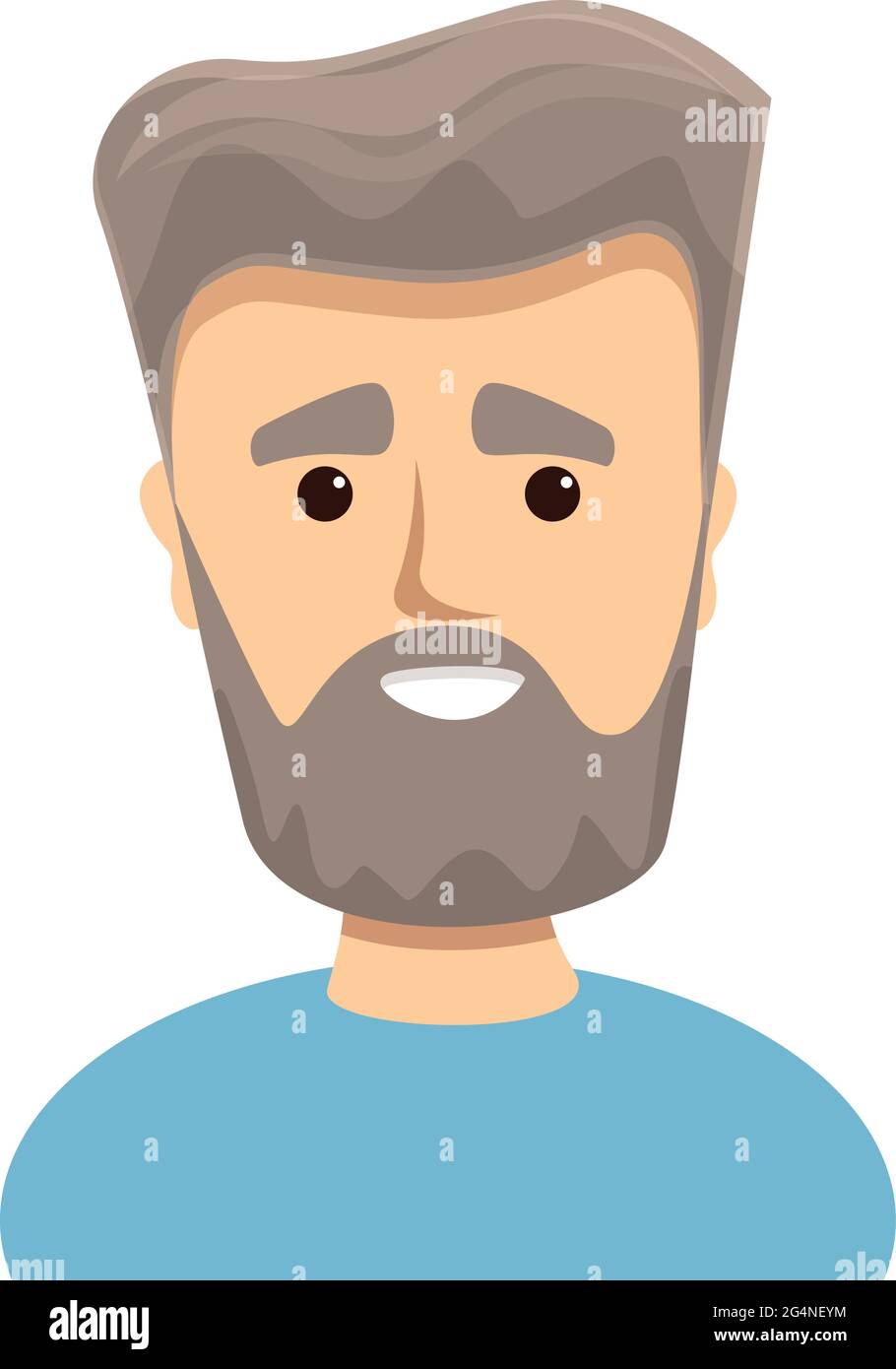 White haired bearded man icon. Cartoon of White haired bearded man ...