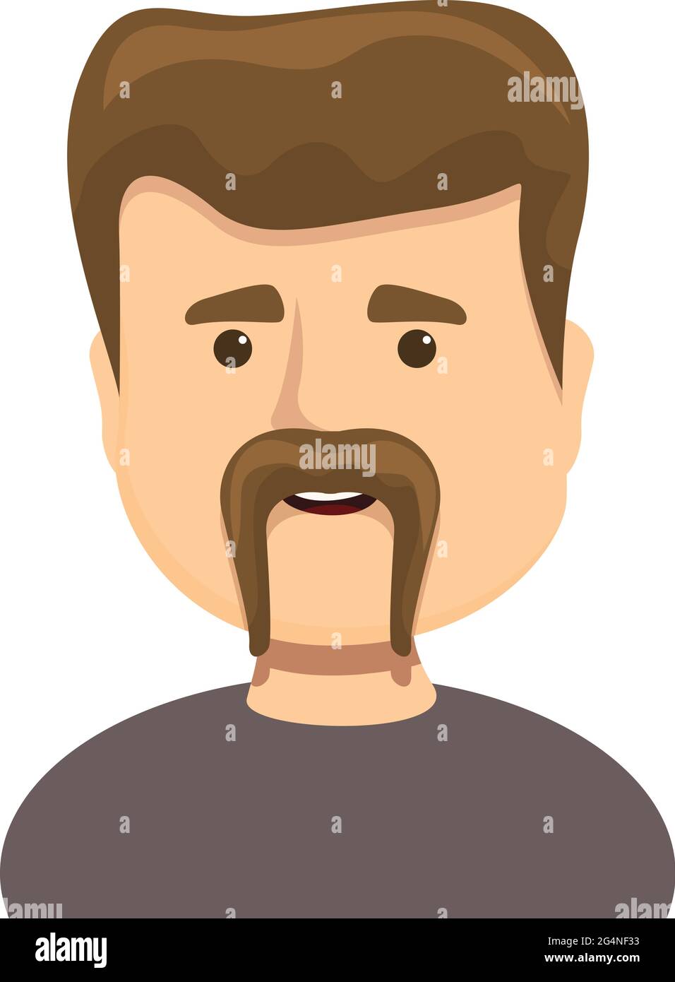 Man with long mustache icon. Cartoon of Man with long mustache vector ...