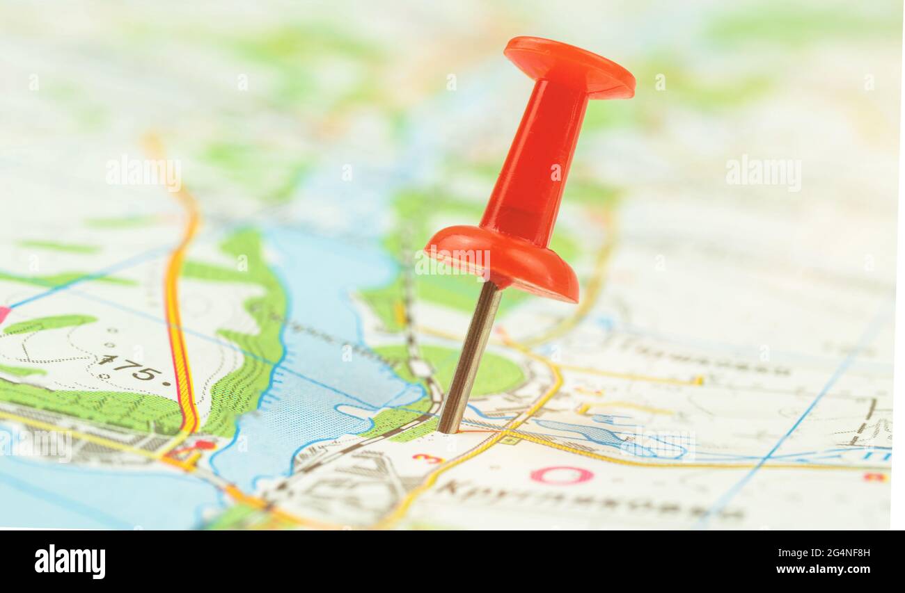 Red pin on map usa hi-res stock photography and images - Alamy