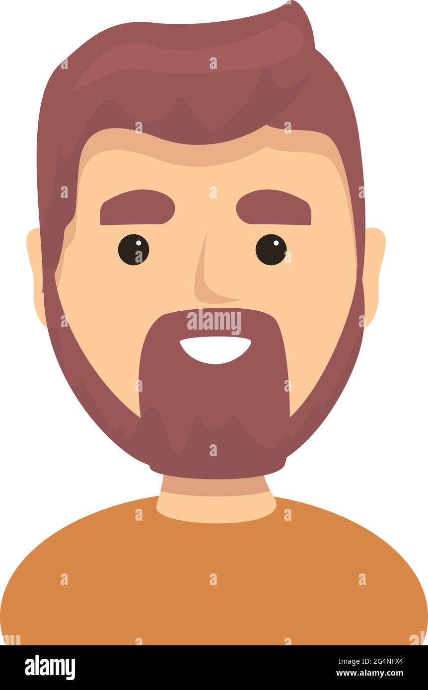 Bearded handsome man icon. Cartoon of Bearded handsome man vector icon ...