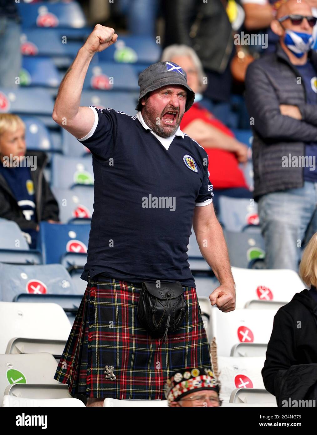 Scotland fans in the stands prior to the UEFA Euro 2020 Group D match ...