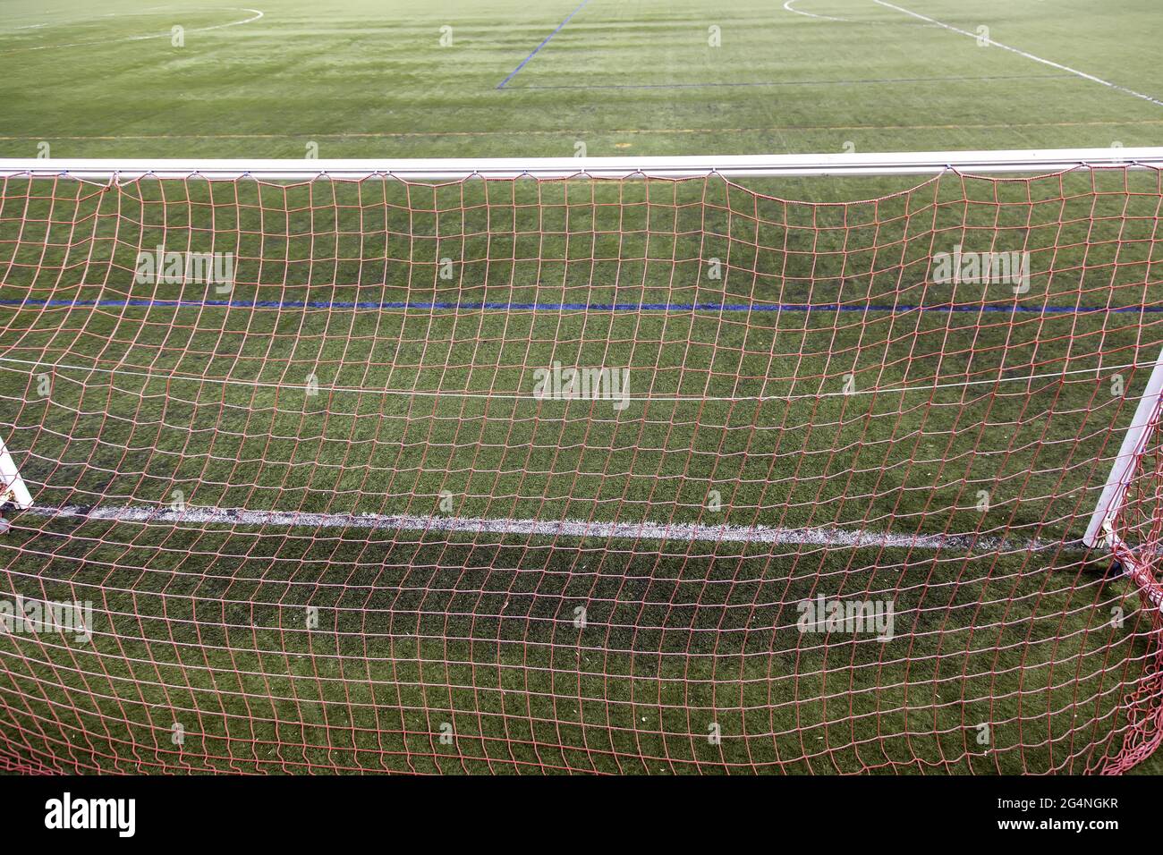 Goalkeeper on soccer field, sport and training, goal Stock Photo - Alamy