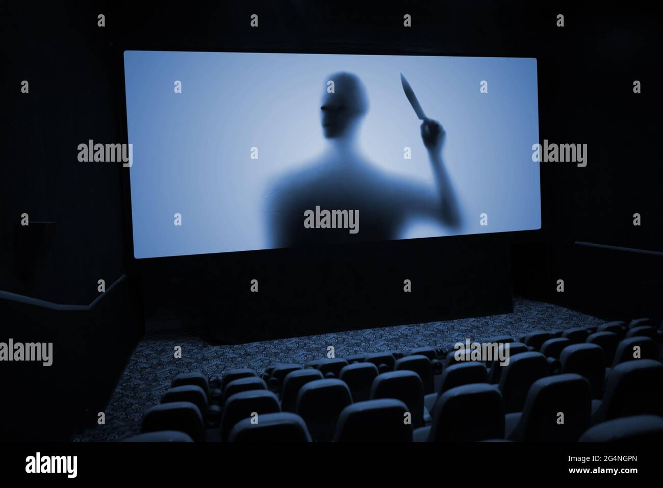 abstract digital screen with a horror movie, dark night concept Stock ...