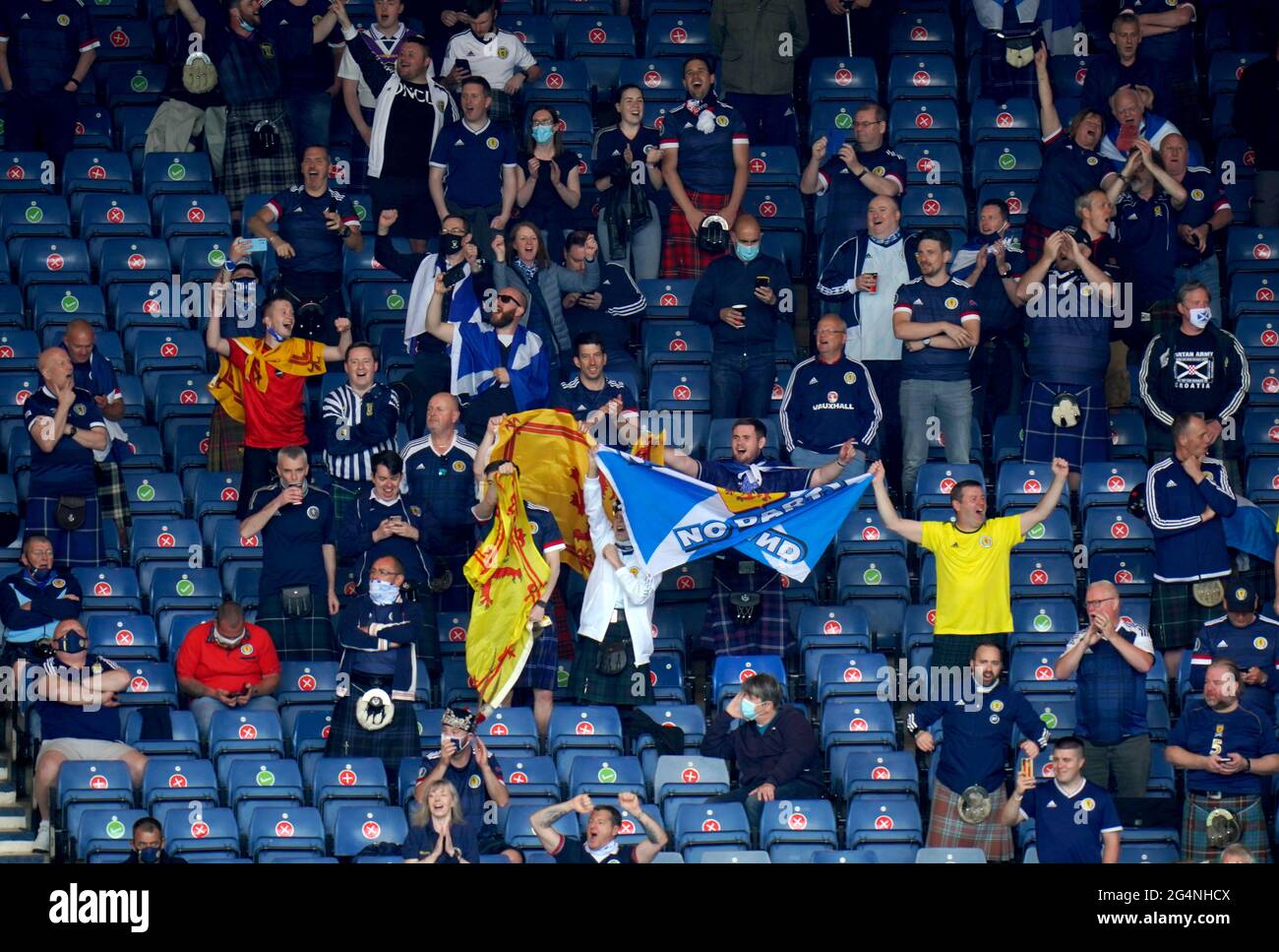 Scotland fans in the stands before the UEFA Euro 2020 Group D match at ...