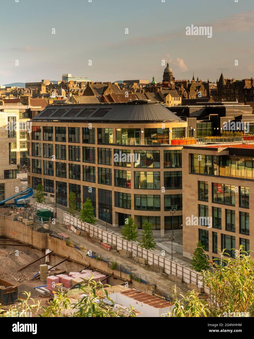 New Office buildings and construction in the city centre of Edinburgh ...