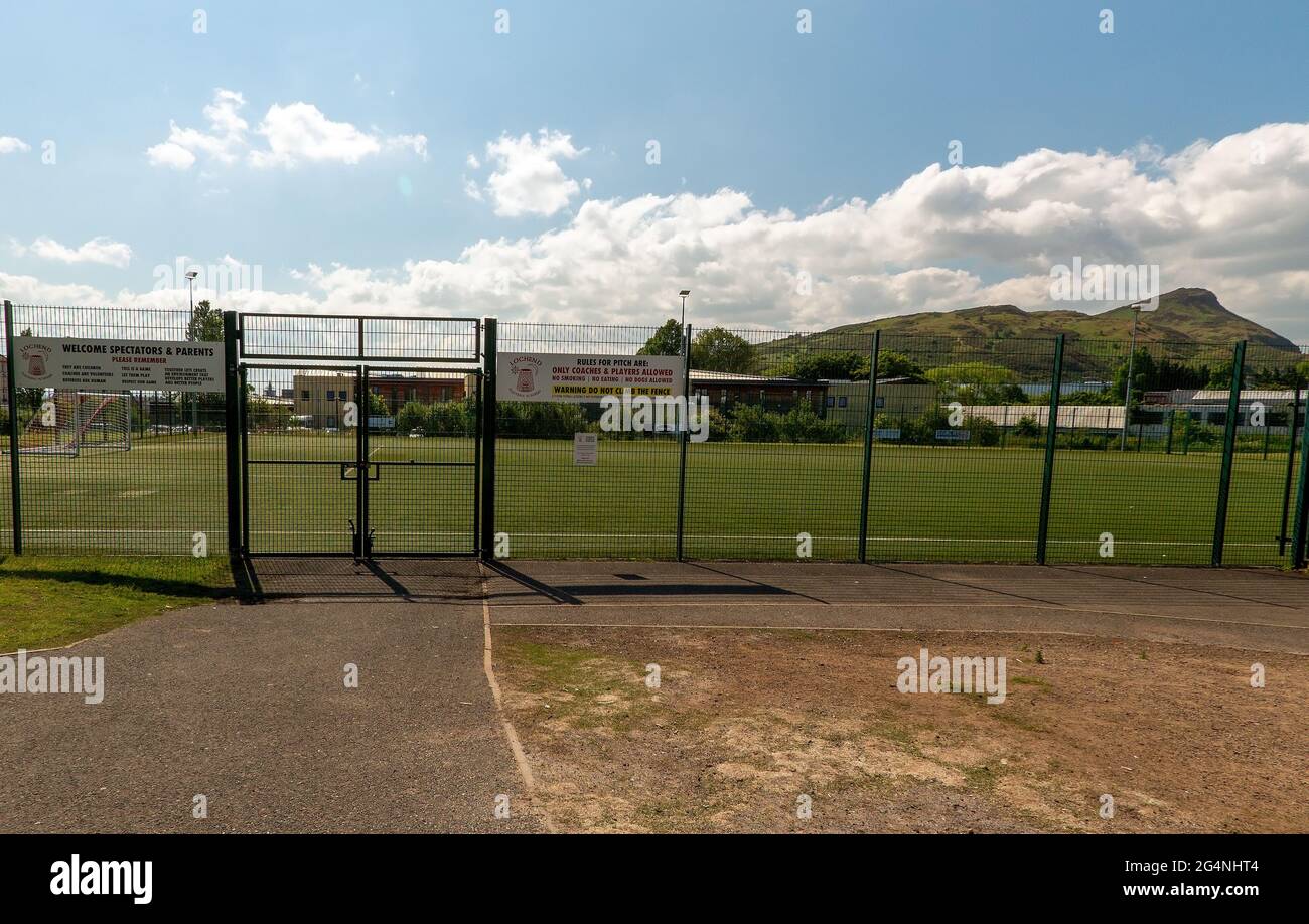 Football pitch at Lochend for training near Restalrig in Edinburgh ...