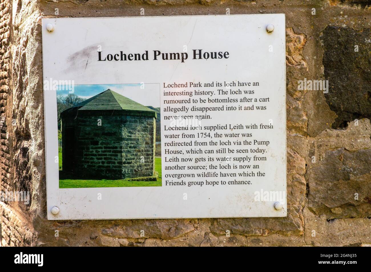 Information on the Lochend Pump House, on the side of the building at ...