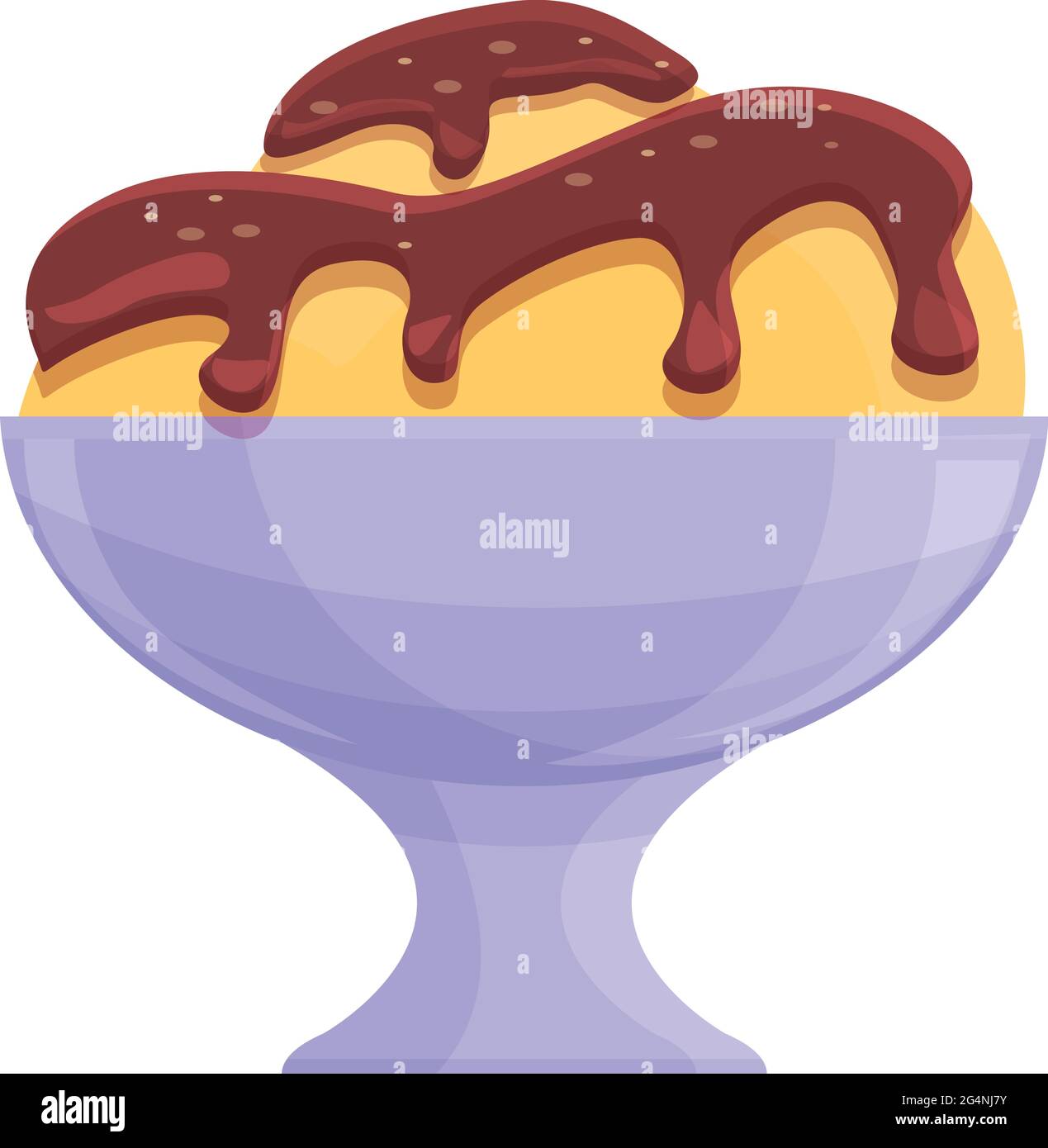 Ice cream with chocolate topping icon. Cartoon of Ice cream with ...