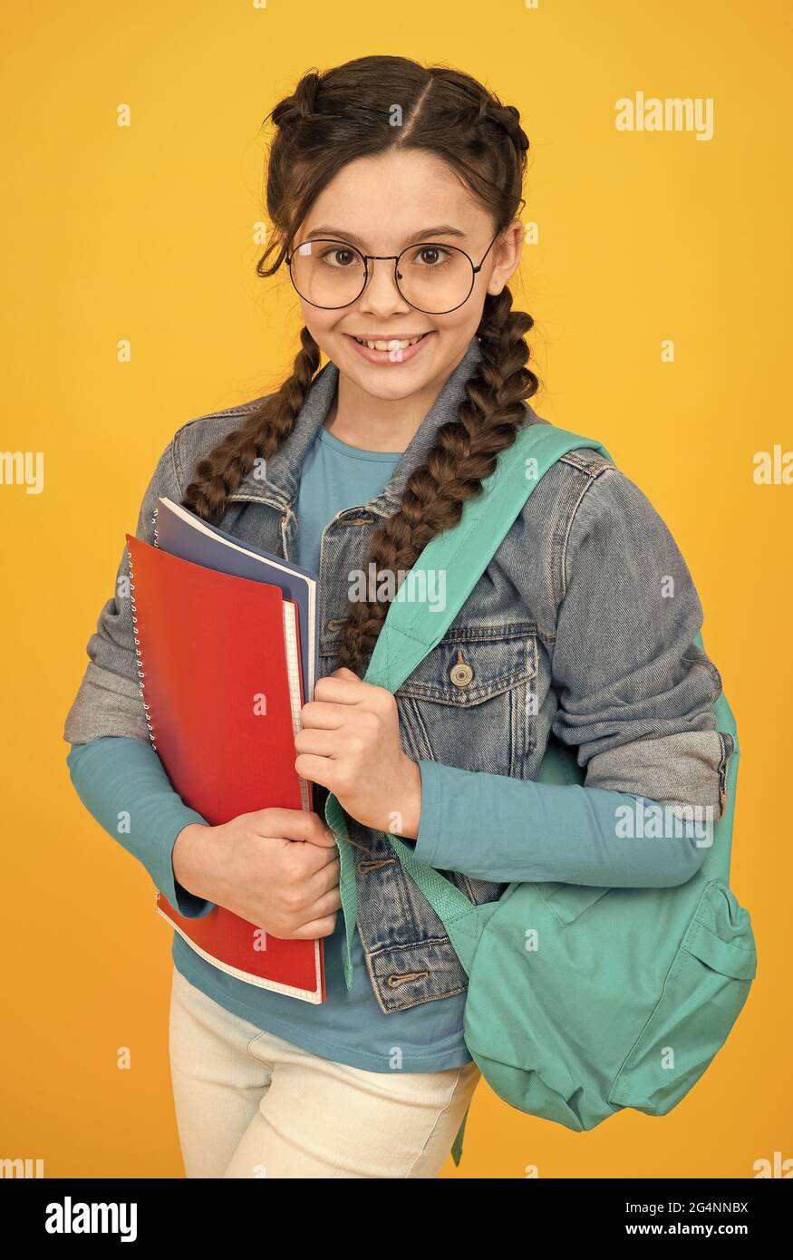 Student girl goes classes for gifted children, academic year concept ...