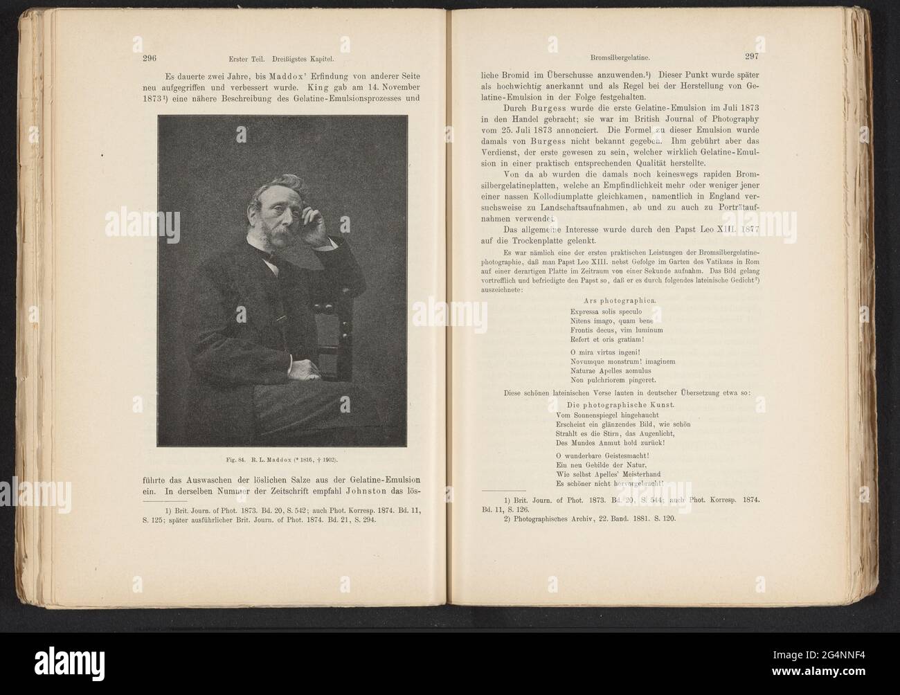 Portret van Richard Leach Maddox; R. L. Maddox (*1816, +1902 Stock ...