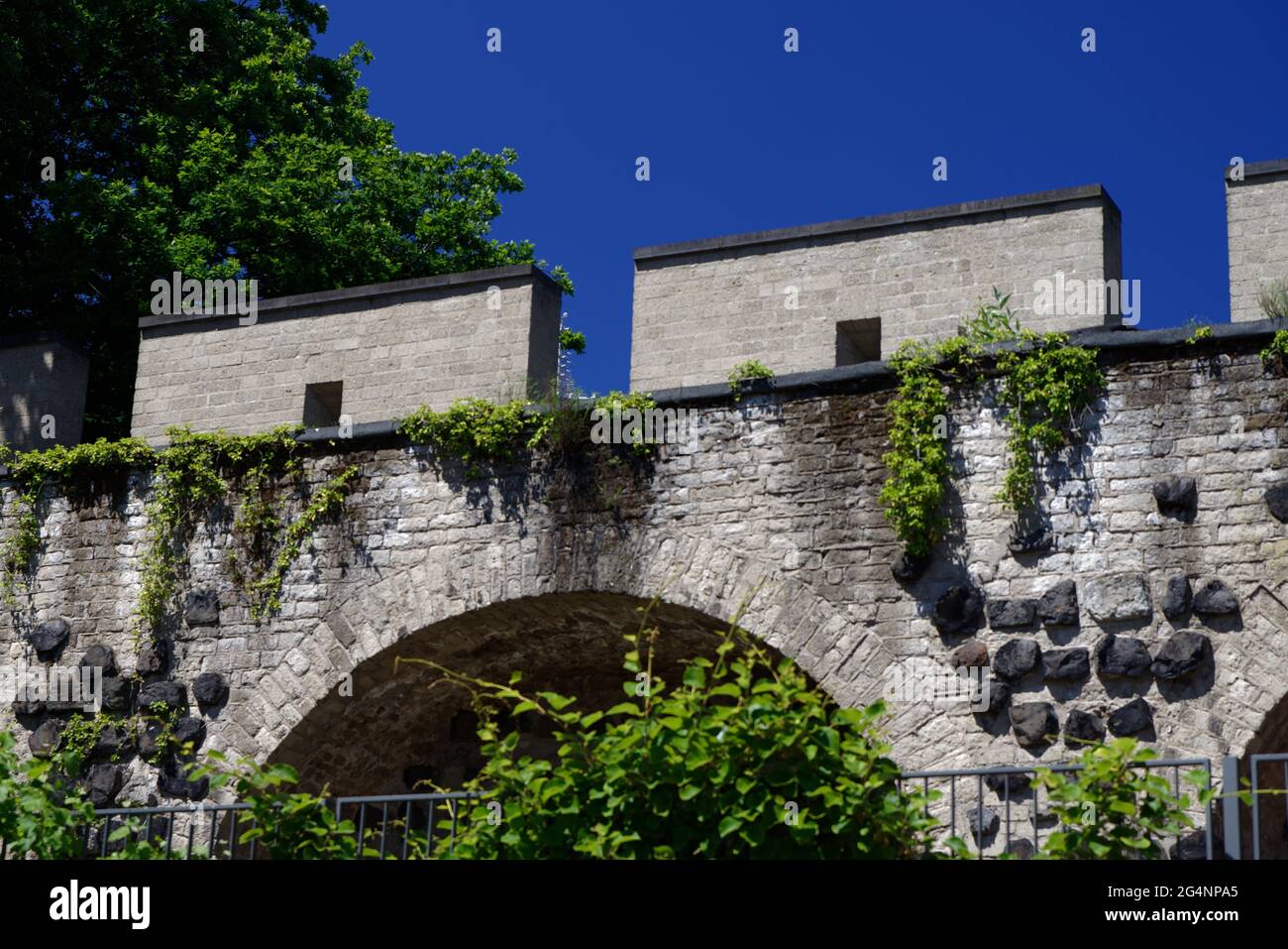part of the historical medieval city wall of cologne Stock Photo - Alamy