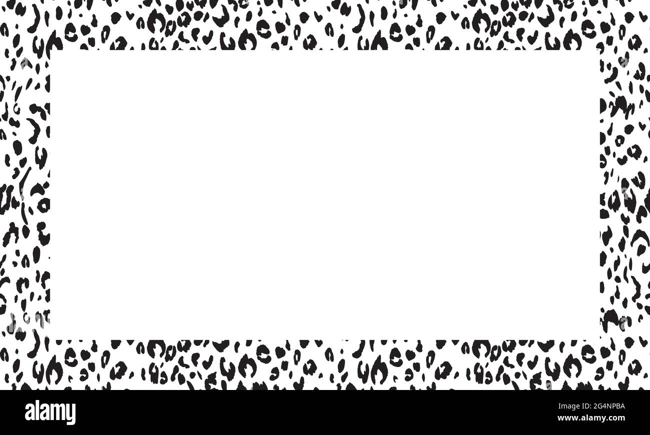 Black And White Frame With Modern Ornament Of Stylized Leopard Skin