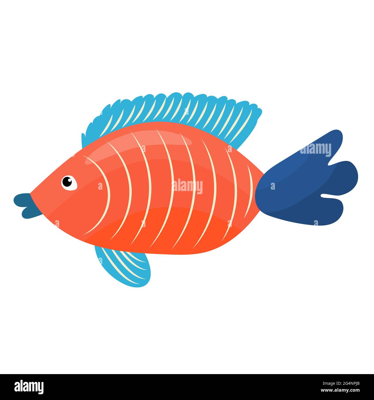 Beautiful orange fish icon isolated vector illustration Stock Vector ...