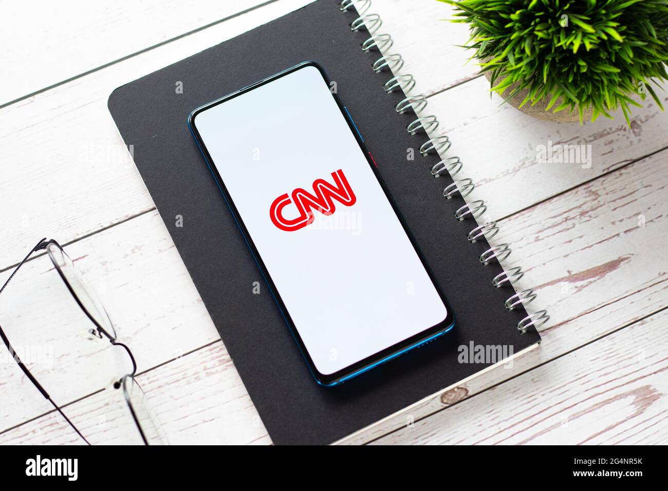 CNN logo on phone screen stock image Stock Photo - Alamy