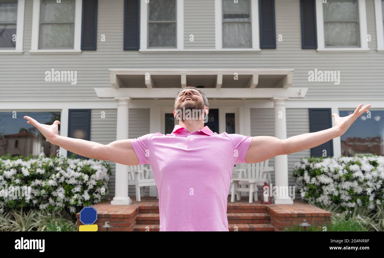 happy and inspired. for sale. realtor waiting for visitors. rent new ...