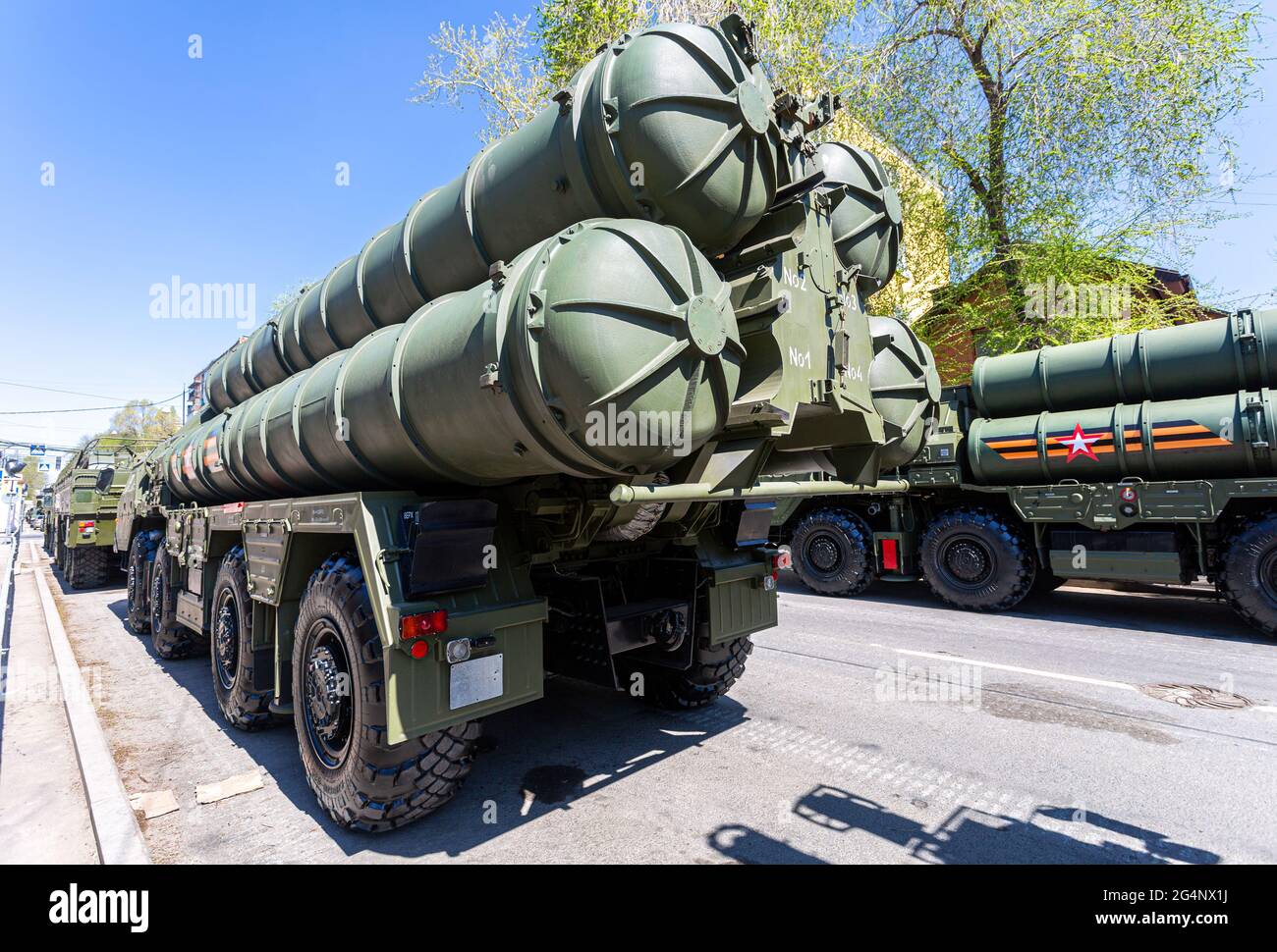 Samara, Russia - May 6, 2021: Russian anti-aircraft missile system (SAM ...
