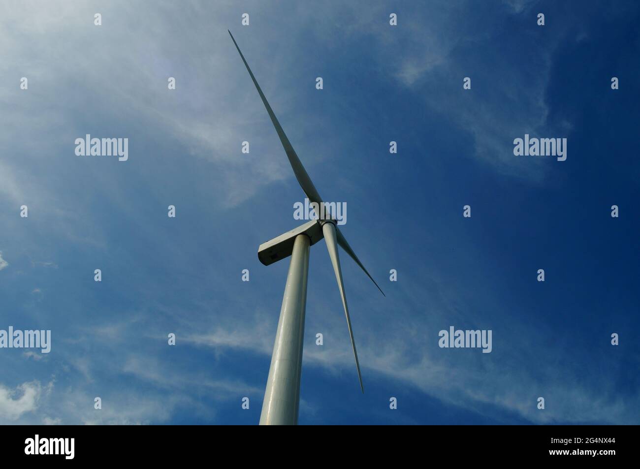 KARBEN, GERMANY - Jun 20, 2021: A wind turbine in Karben near Frankfurt ...