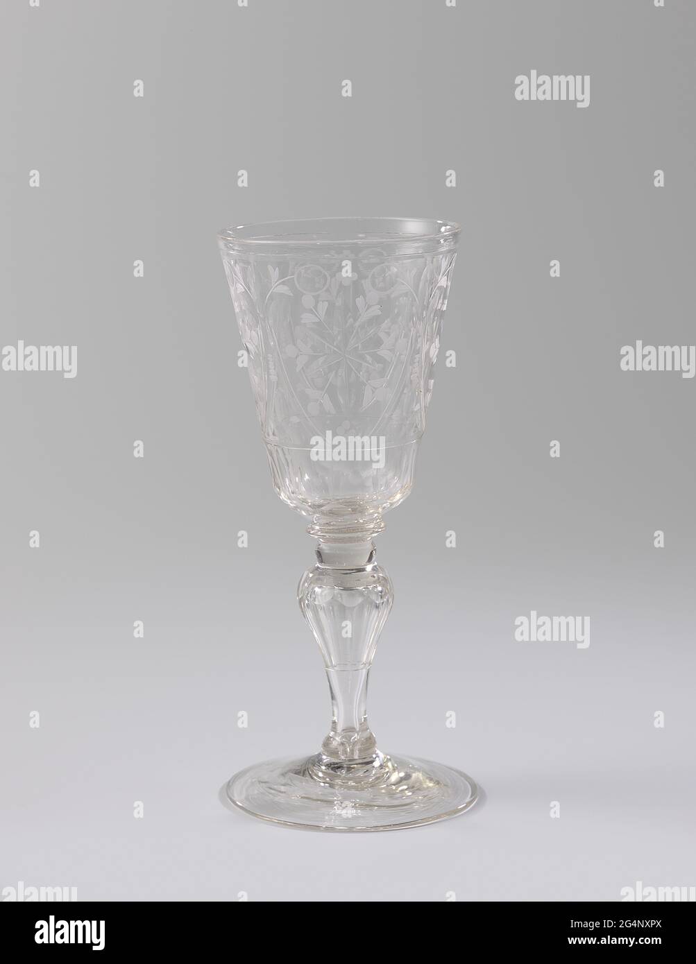 Cup with heart-shaped cutouts with stars. Conical foot. Hollow faceted ...