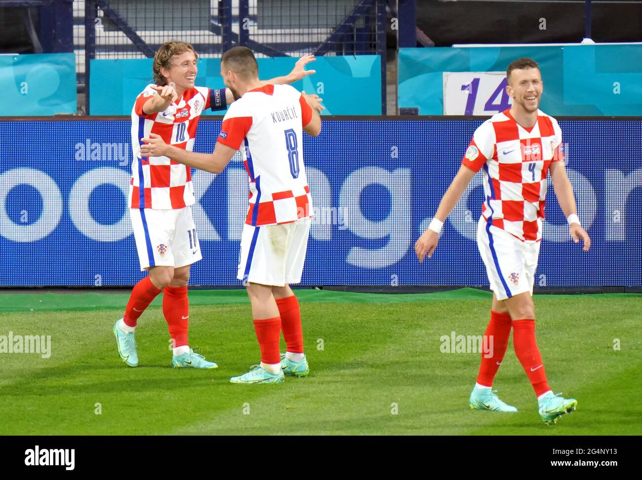 Croatia's Luka Modric celebrates scoring their side's second goal of ...