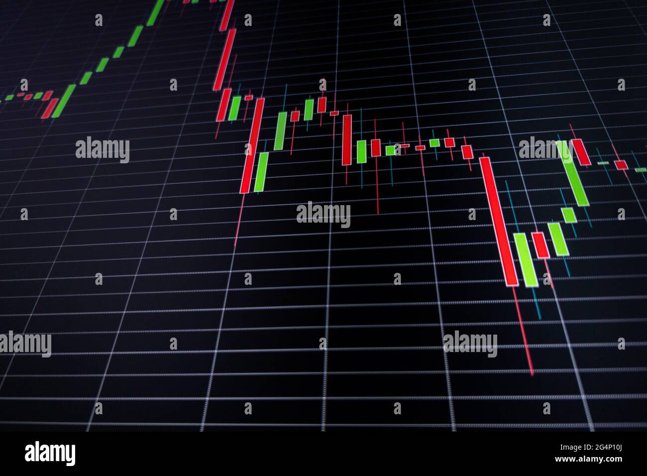 Abstract candlestick chart on dark blue digital screen Stock Photo - Alamy