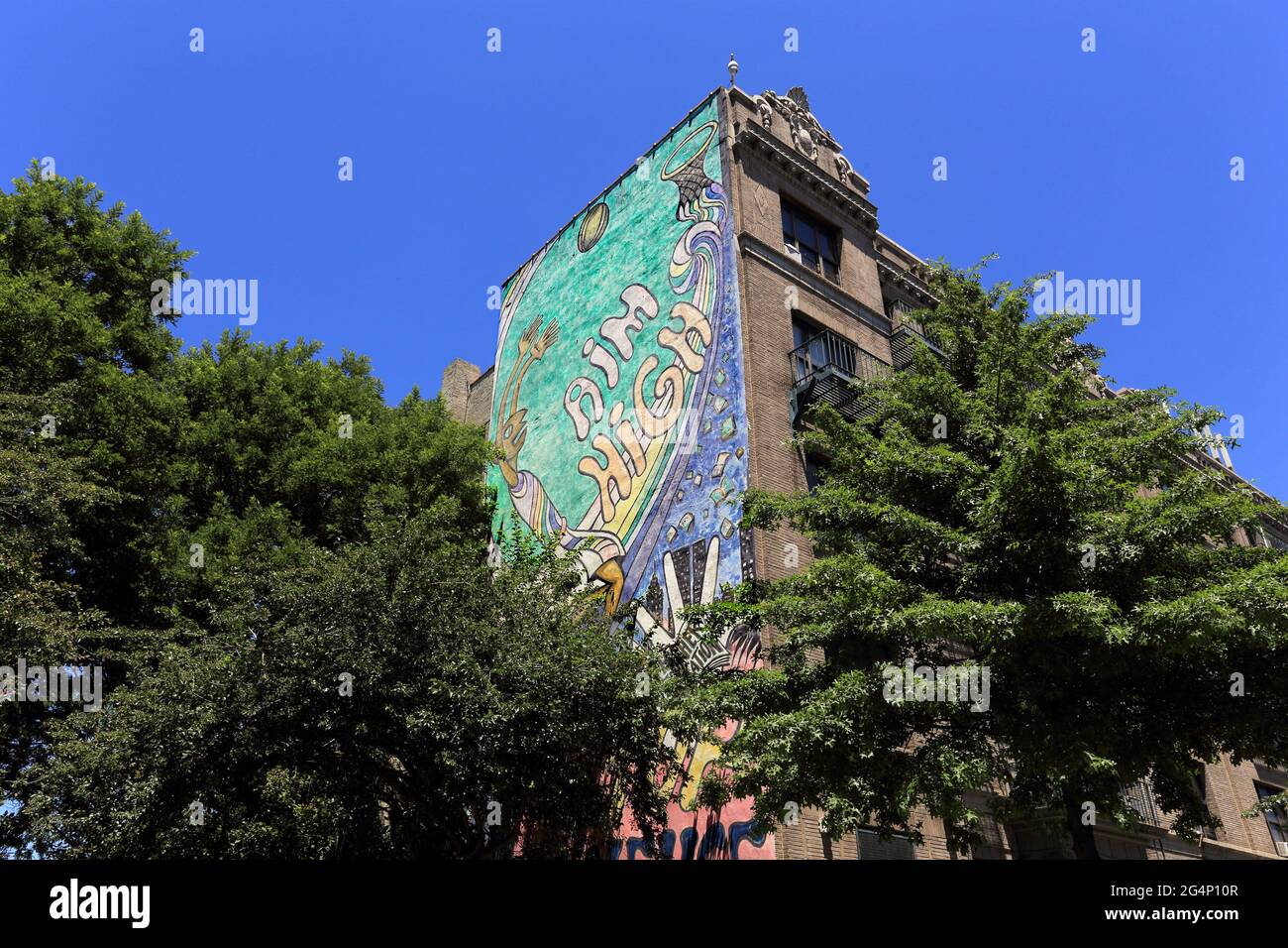 Mural on side of apartment building Bronx, New York Stock Photo - Alamy