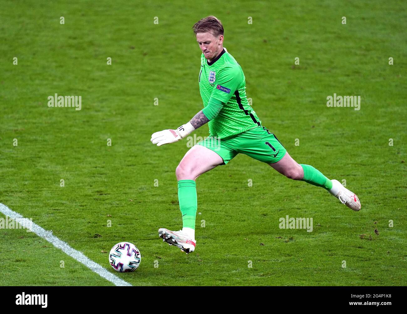 England goalkeeper Jordan Pickford during the UEFA Euro 2020 Group D ...