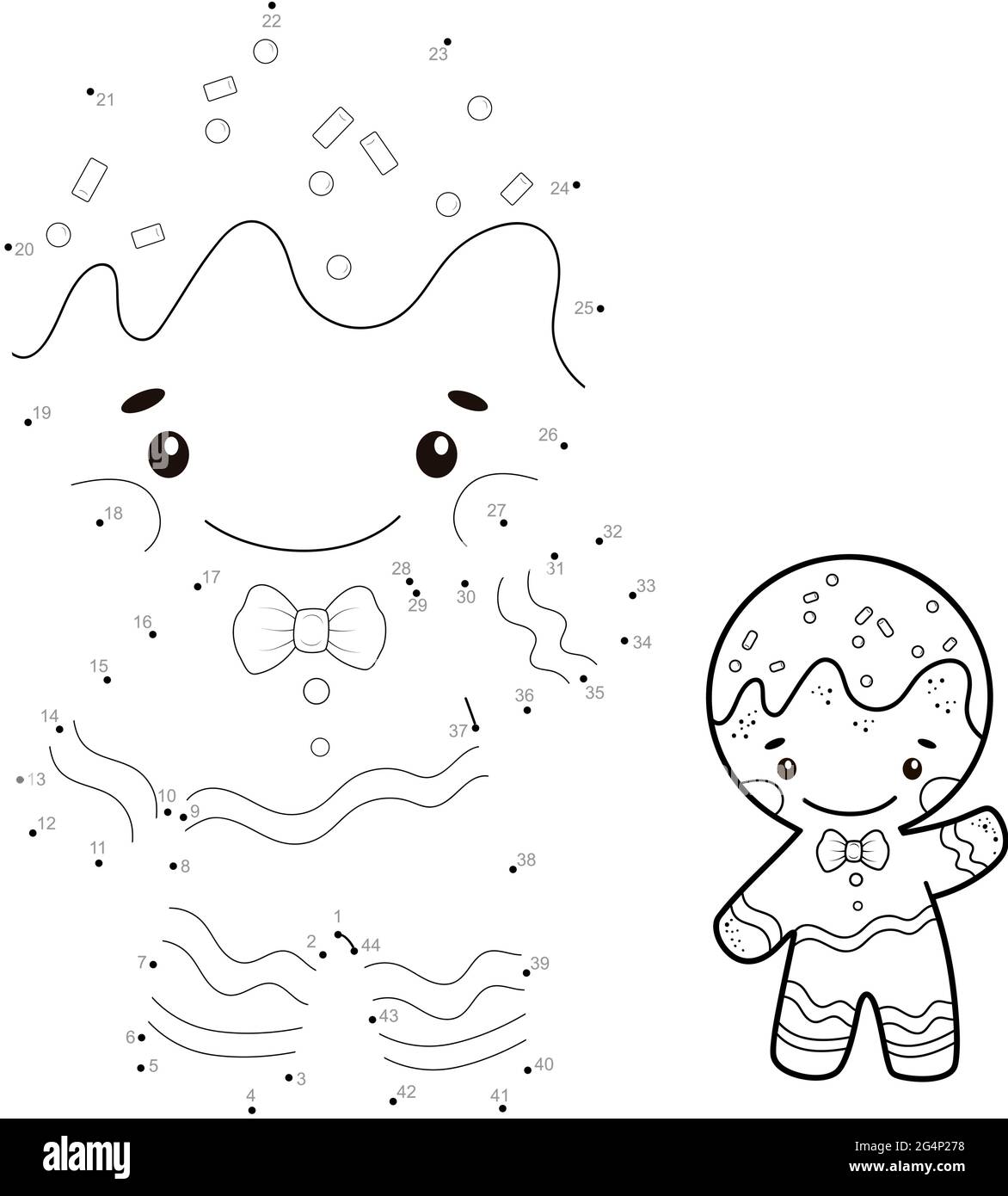 Dot to dot Christmas puzzle for children. Connect dots game ...