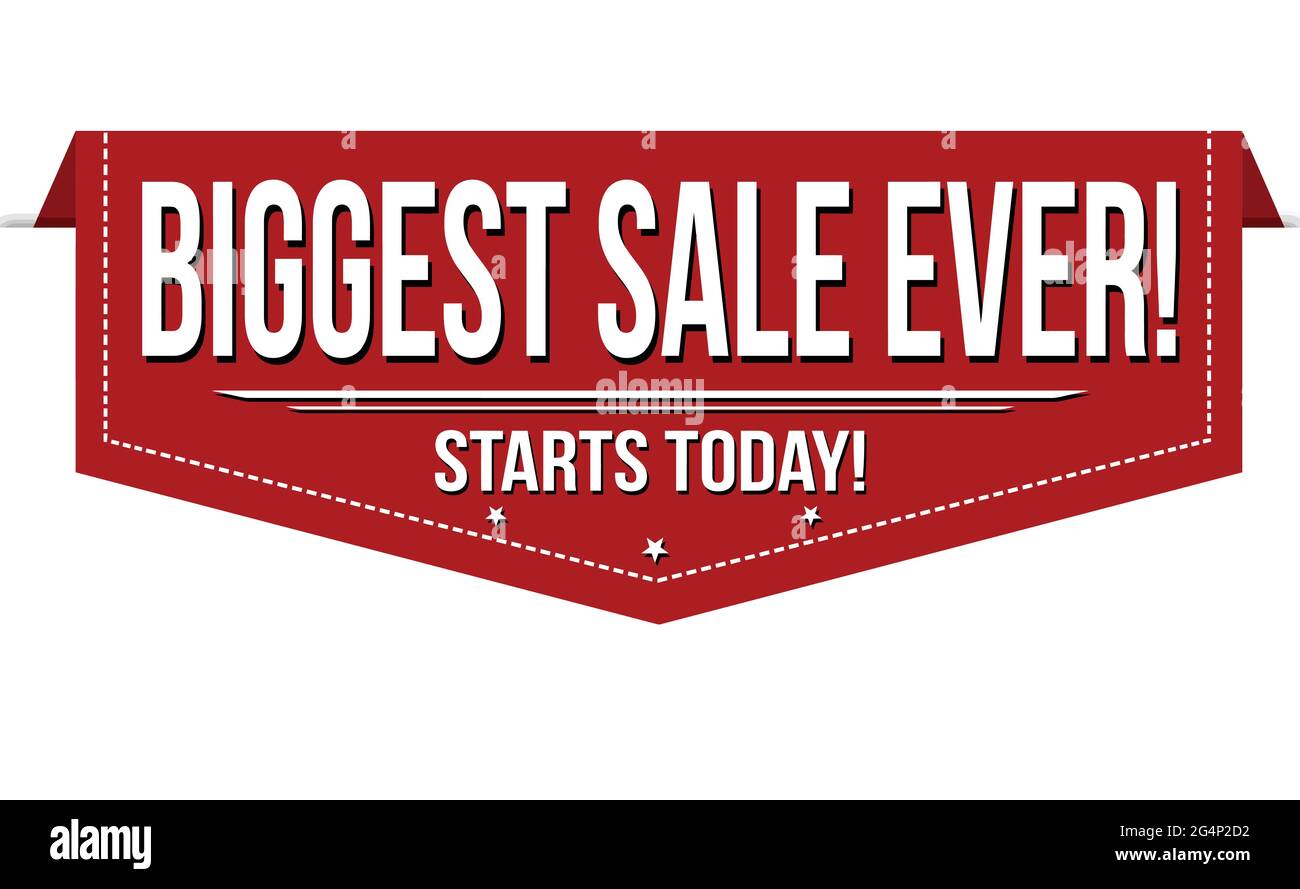 Biggest sale ever banner design on white background, vector ...