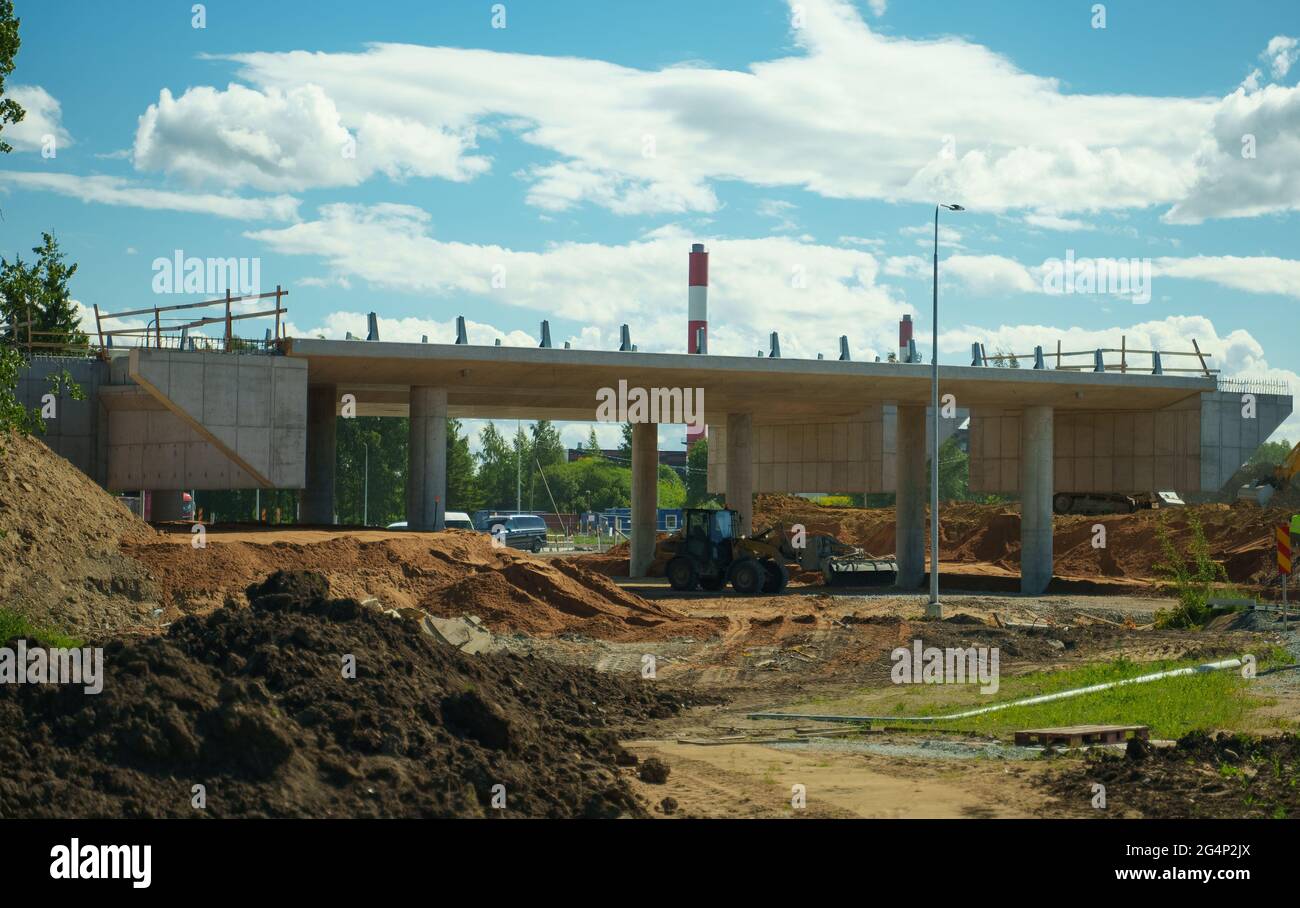 Construction road junction viaduct concrete hi-res stock photography ...