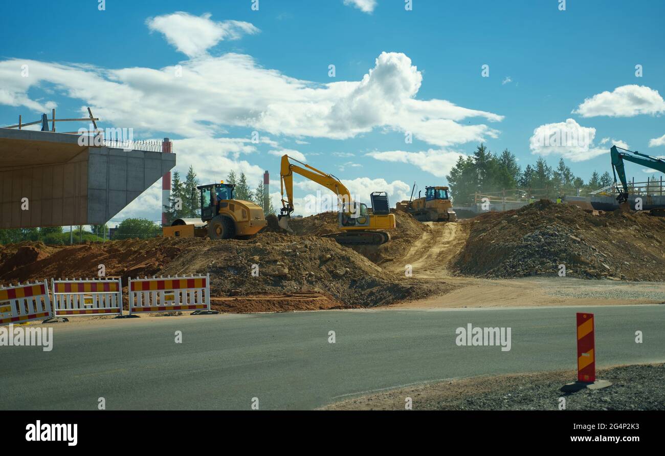 Construction road junction viaduct concrete hi-res stock photography ...