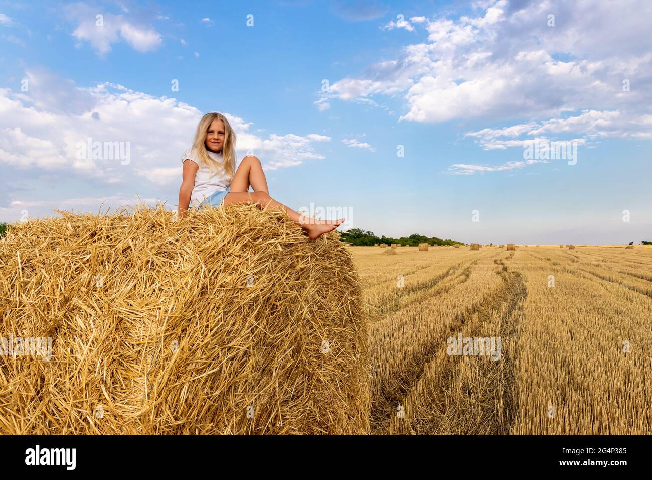 Farmer Girl Hay High Resolution Stock Photography and Images - Alamy