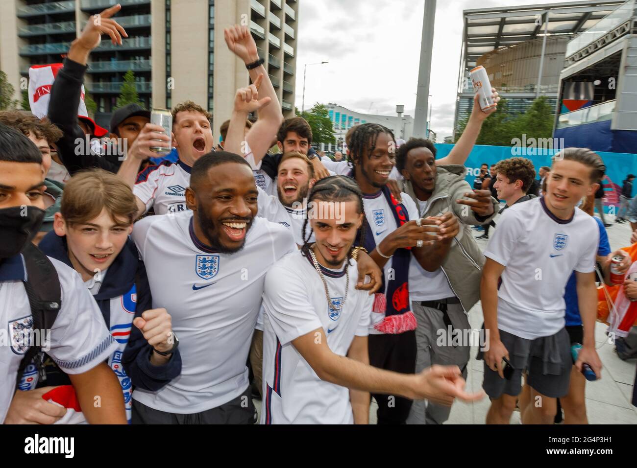 Wembley Stadium, Wembley Park, UK. 22nd June 2021. England fans singing ...
