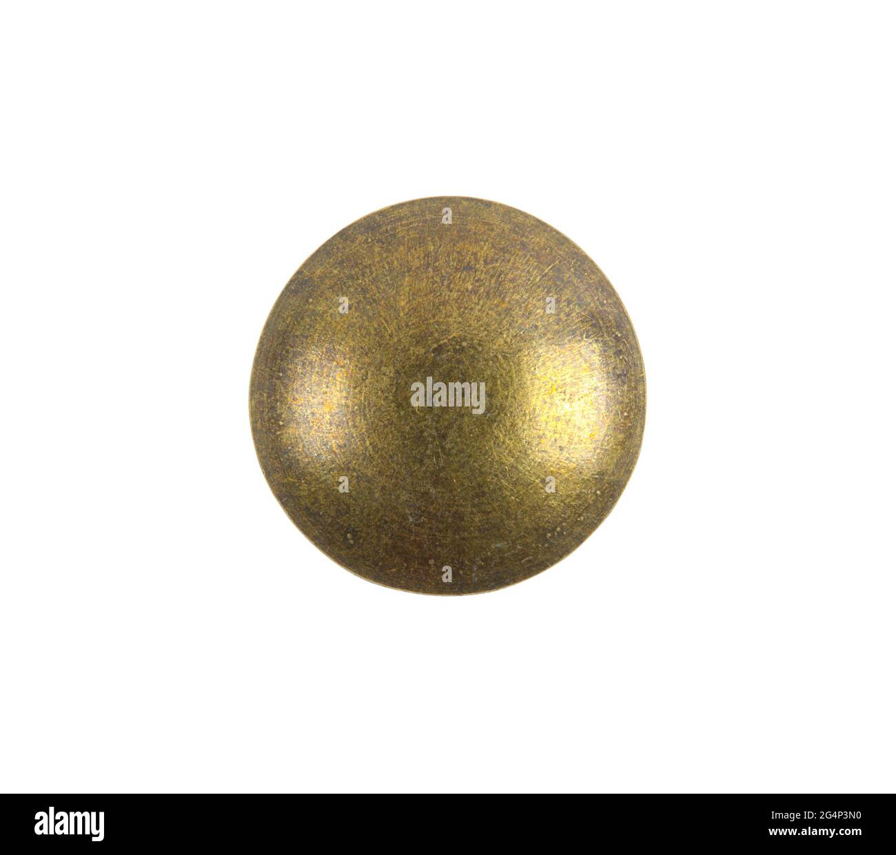 Round Brass Thumbtack Cut Out on White Stock Photo - Alamy