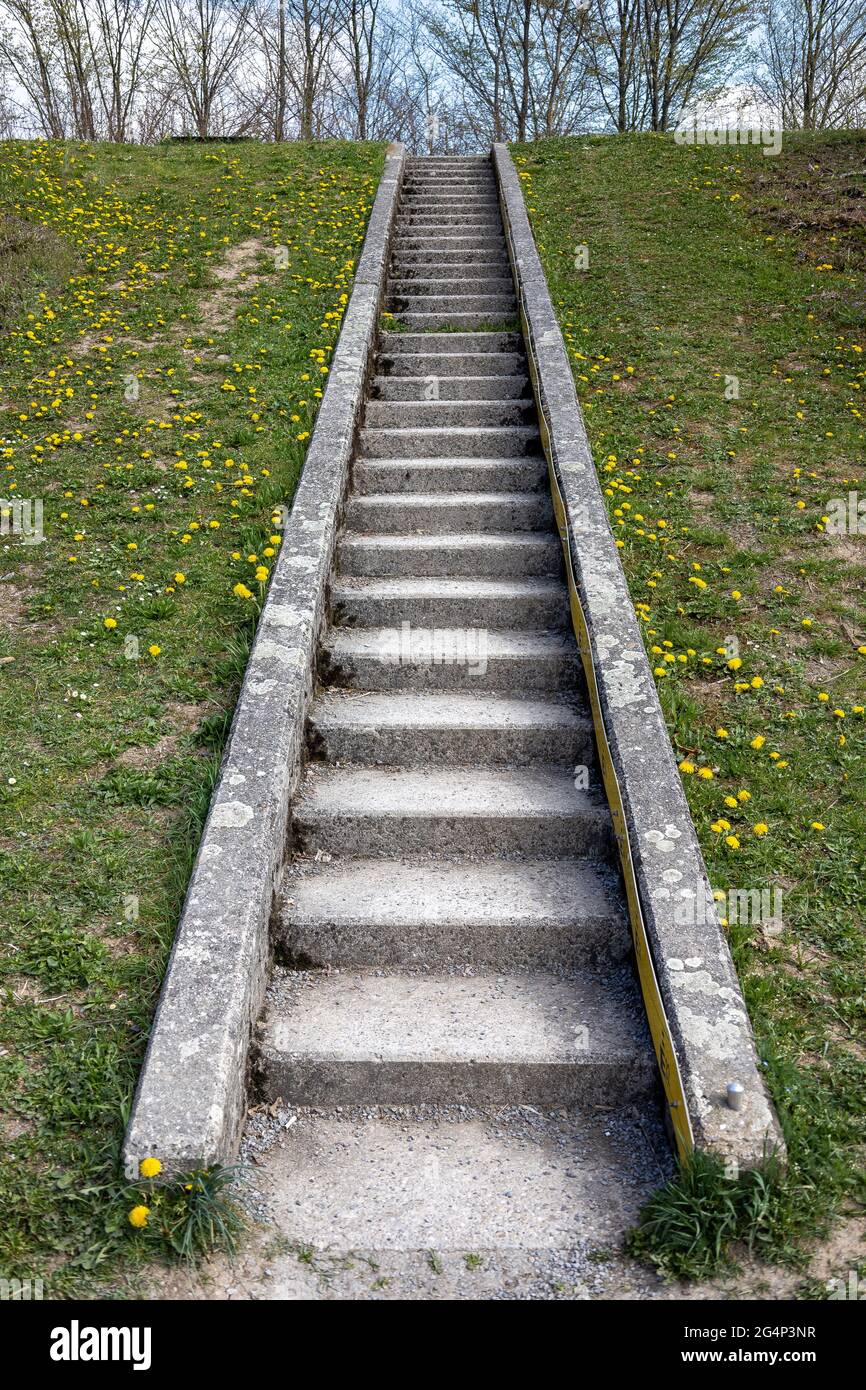 Vertical shot of stone stairway in park Stock Photo - Alamy