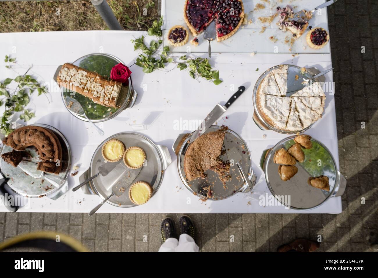 Top view of a cake buffet Stock Photo - Alamy