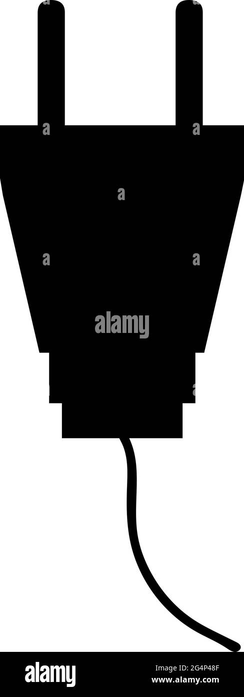 Vector illustration of the black silhouette of a plug Stock Vector ...