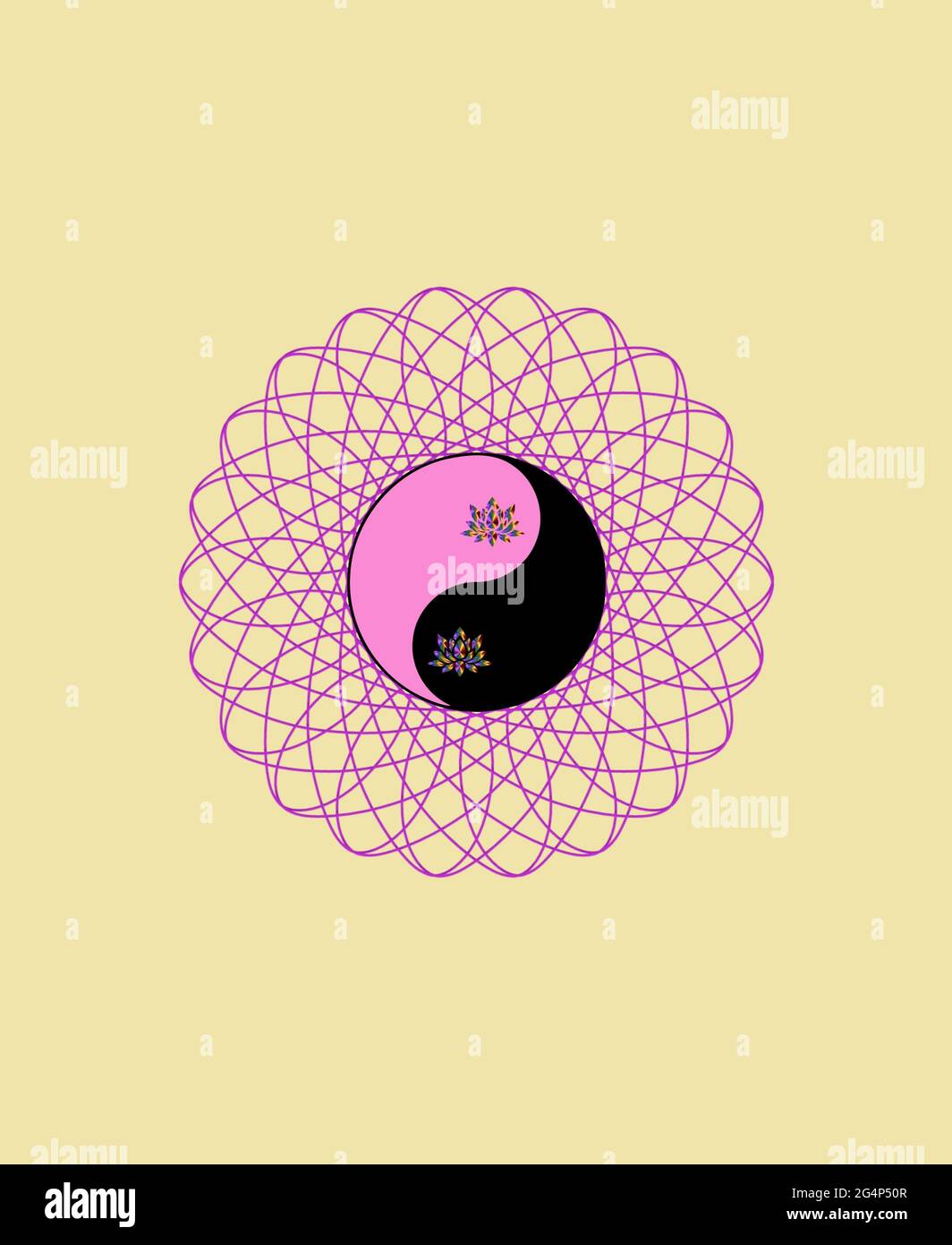Spiritual background for meditation with sacred geometry, Yin yang ...
