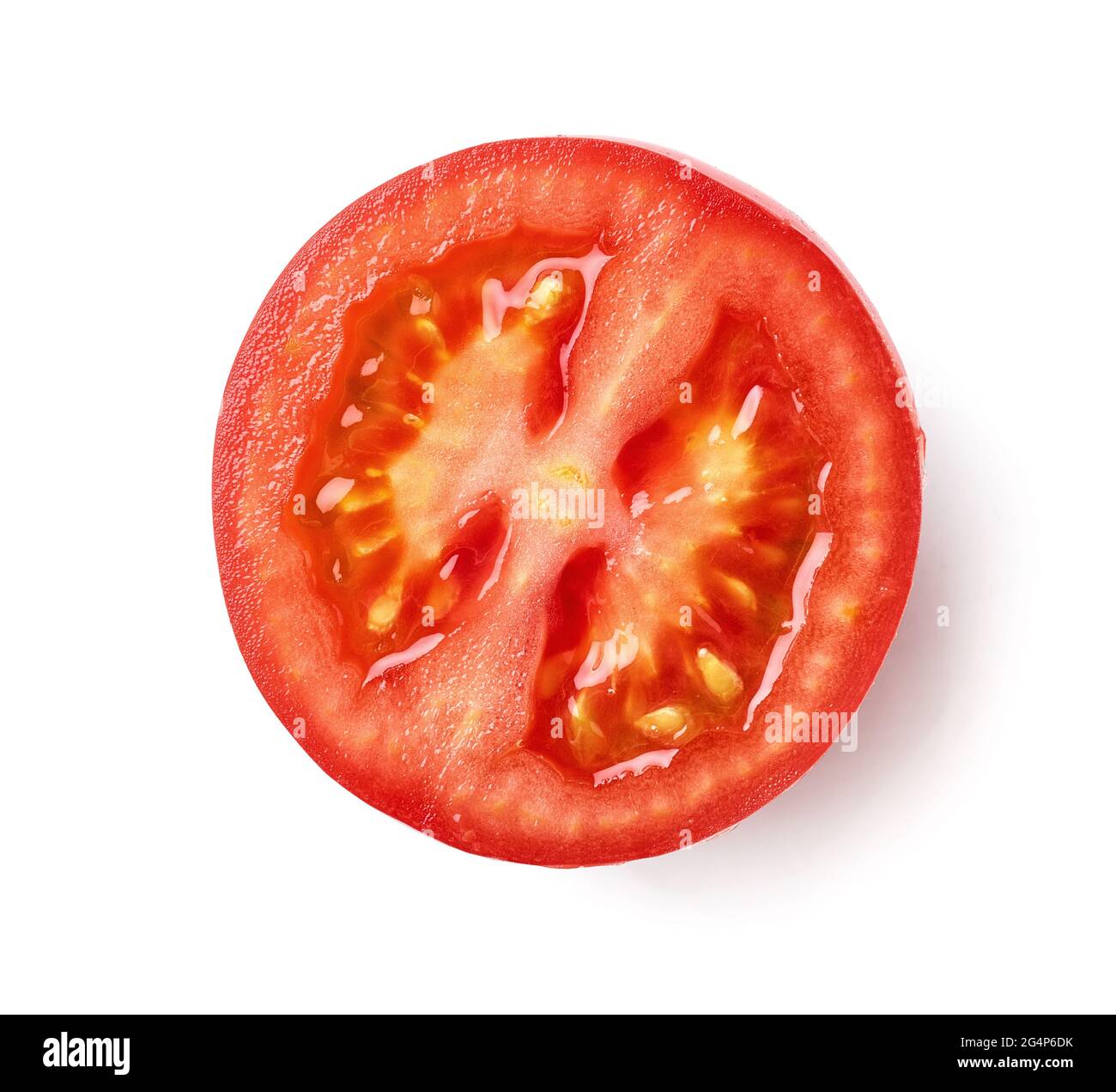 fresh raw tomato slice isolated on white background, top view Stock ...