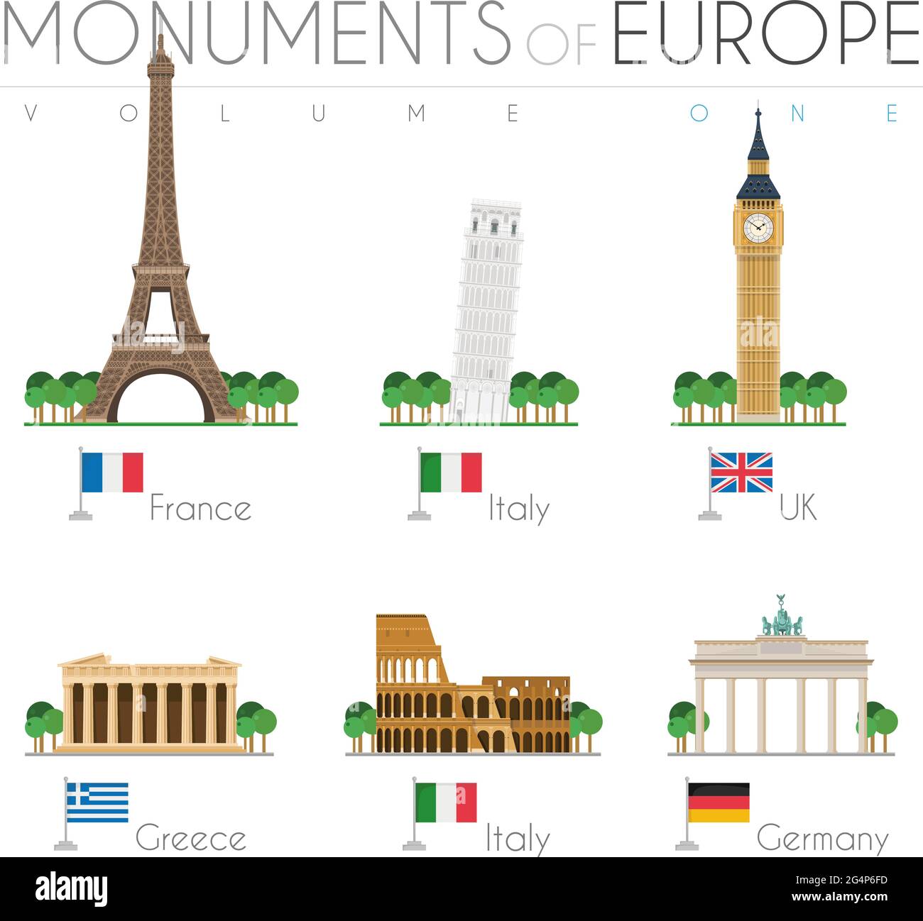 Monuments of Europe in cartoon style Volume 1: Eiffel Tower (France ...