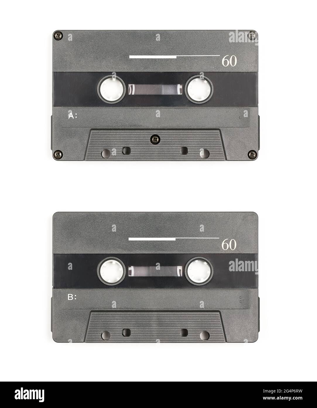 Old Vintage Audio cassette tape - both sides A and B isolated on a ...