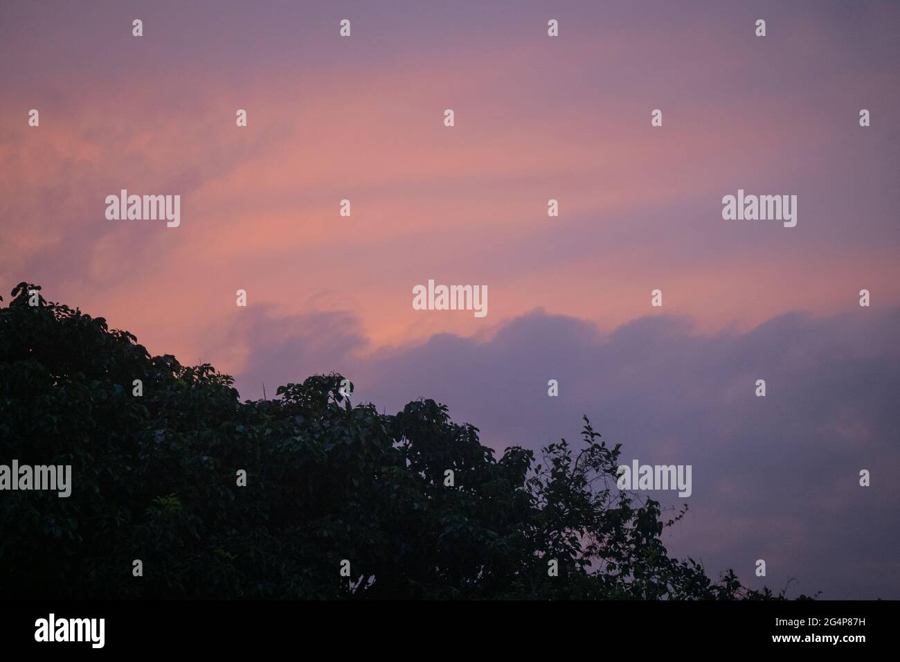 Beautiful Sunset with Orange and Lilac Clouds in Palomino, Colombia ...