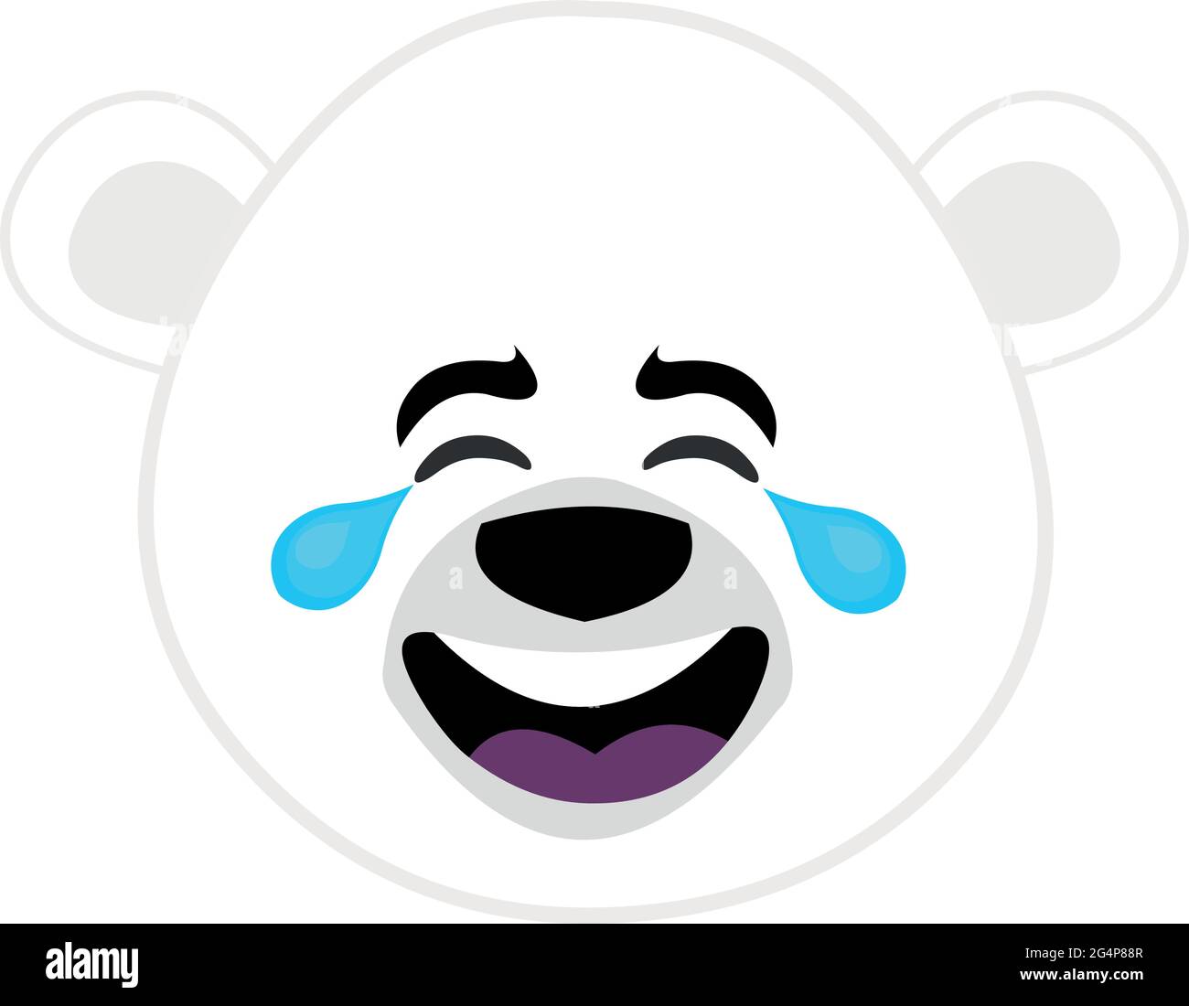 Vector emoticon illustration of the face of a cartoon panda bear with ...