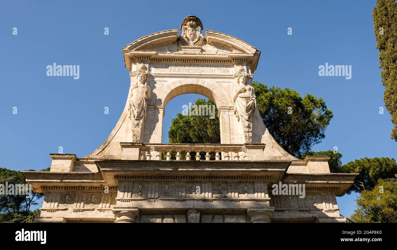 Rome, Parco Archeologico del Colosseo. This is the main gate upper ...