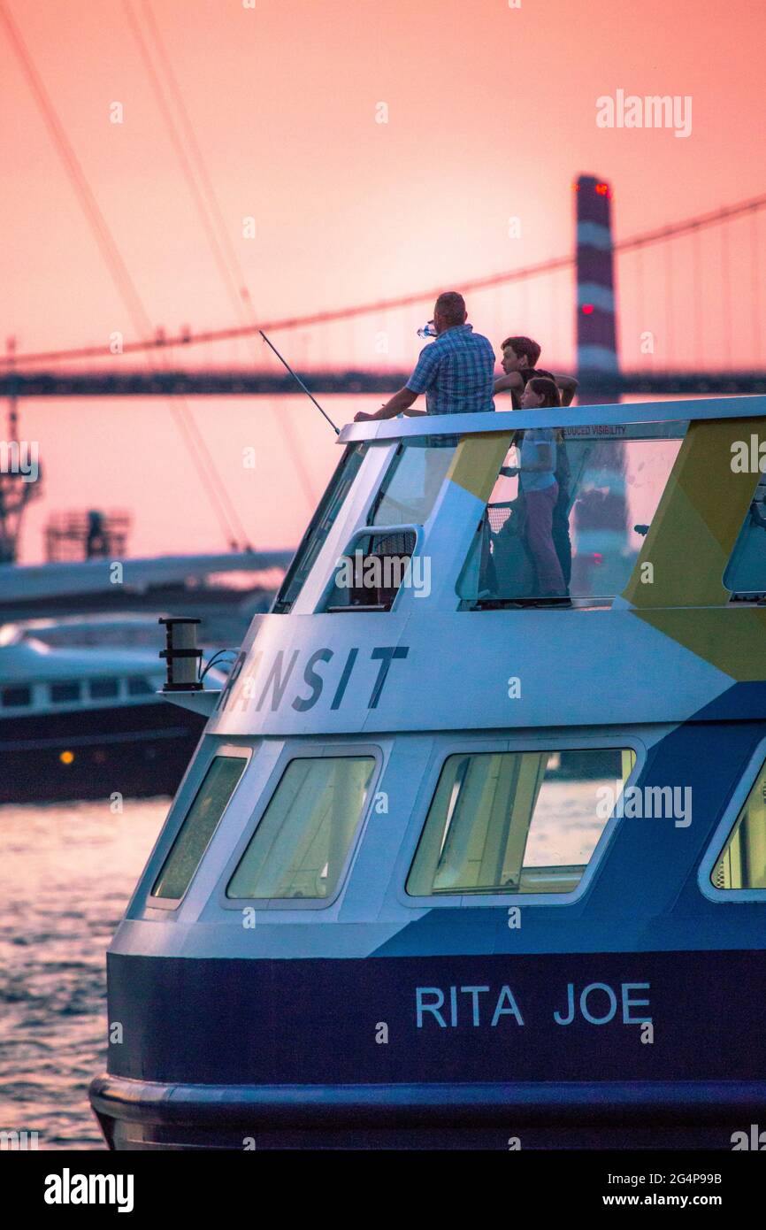 Halifax Transit Ferry in the background of the McDonalds Bridge and ...