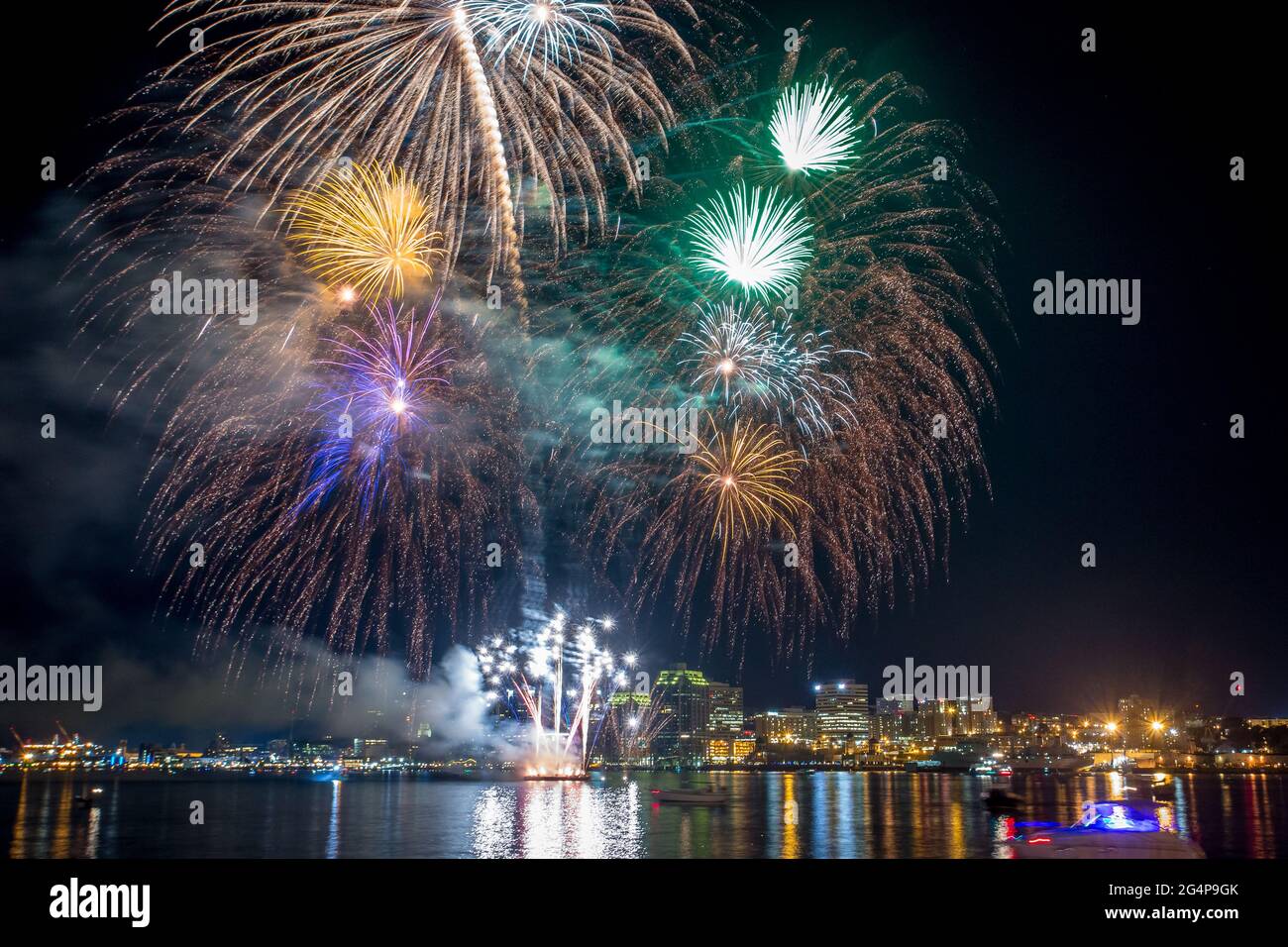 Grand Fireworks on Canada Day overlooking the Halifax Waterfront ...