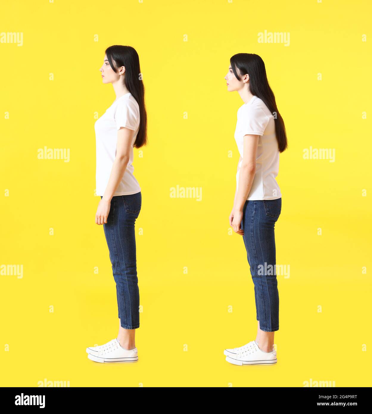 Good Posture And Bad Posture High Resolution Stock Photography and ...