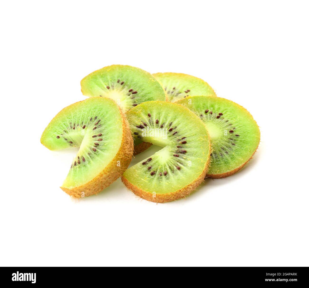 Cut ripe kiwi on white background Stock Photo - Alamy
